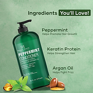 Botanic Hearth Peppermint Hair Conditioner - Hair Conditioner for Dry Damaged and Color Treated Hair - Volumizing Conditioner for fine & thin hair - Paraben & Sulfate Free - Men & Women - 16 fl oz