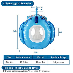 Swimbobo Toddler Pool Float Kids Inflatable Swim Seat Boat Ship Pool Toys for Toddlers and Children(Shark with Squirt Gun)
