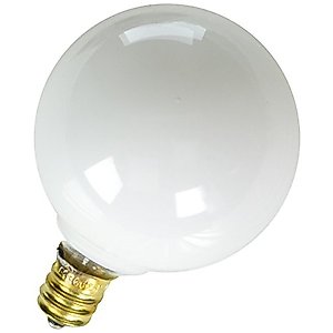 Westinghouse 0363600, 25 Watt, 130 Volt White Incand G16.5 Light Bulb, 2500 Hour 155 Lumen
