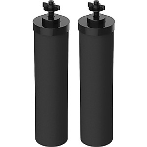 Filterlogic NSF/ANSI 372 Certified Water Filter, Replacement for Berkey® BB9-2 Black Purification Elements and Berkey® Gravity Filter System, Pack of 2