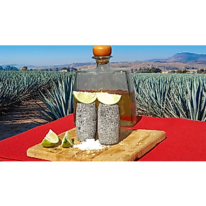 MEXTEQUIL - Volcanic Stone Shot Glasses - Set of Natural Shot Glass - 1.5 Oz - 100% Organic & Eco friendly - Natural Basalt Rock (4 pieces)