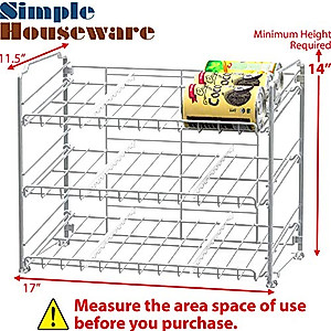 SimpleHouseware Stackable Can Rack Organizer, Silver