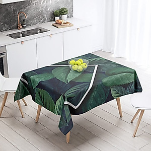 Waterproof Table Tablecloth Tropical Plant Flower Leaves Nordic Style Rectangular Dining Tables Cover Kitchen Decor A2 140x210cm