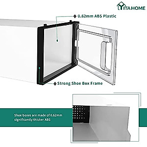 YITAHOME XL Shoe Storage Box, Set of 12 Shoe Storage Organizers Stackable Shoe Storage Box Rack Containers Drawers - X-Large Size