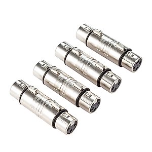 XLR Female Coupler, Ancable 4-Pack XLR 3 Pin Female to Female Adapter, Gender Changer,Mic Barrel Extension