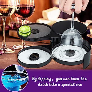 3 Tier Bar Glass Rimmer Bartender Tool with 3pcs Sponge Professional Salt Box Spice Container Bar Juice Cocktail Seasoning Box Rimmers Salt Sugar for Family Bars Hotels Restaurants Chrismas Party