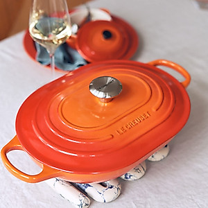 Le Creuset Enameled Cast Iron Signature Oval Casserole, 3.75 qt., Flame