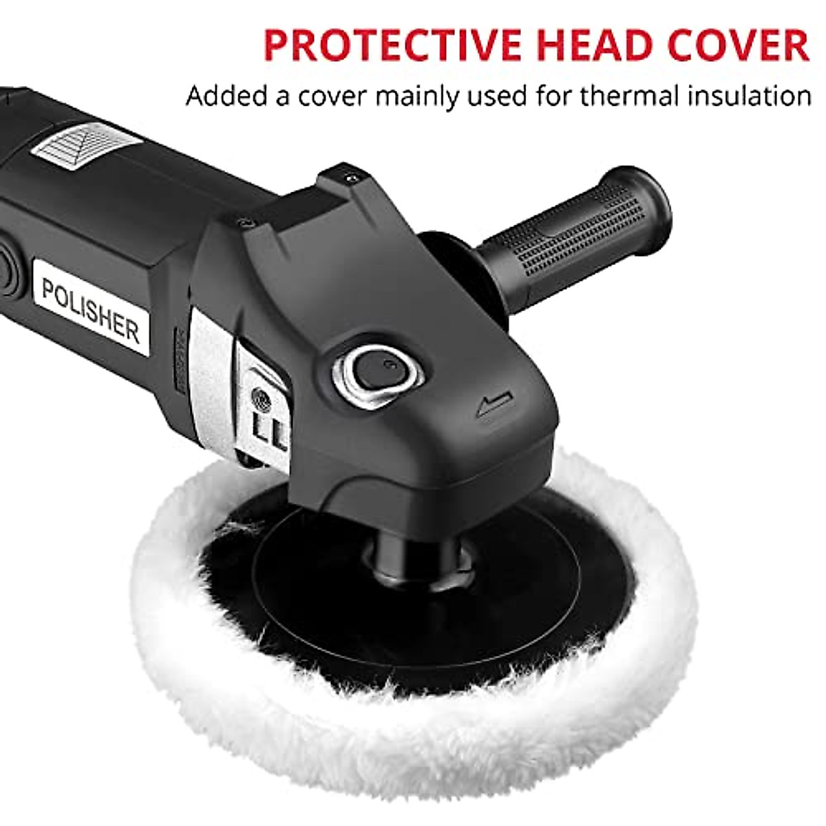 JUSTOOL Buffer Polisher1400W, 8 Variable Speed, 7/6/5Inch RO Rotary Polisher Car Polisher Electric Polisher with Foam/Wool Pads, Sandpaper,Polishing Pads Set for Auto Buffing and Polishing