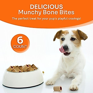 ReThink Pet 6 Pcs Premium Munchy Bone Bites, Dog Treats Small Dogs, Beef and Chicken Flavored Dog Training Treats, Highly Digestible Dog Treat, Natural Pet Treats for Dogs, Perfect Teething Dog Treats