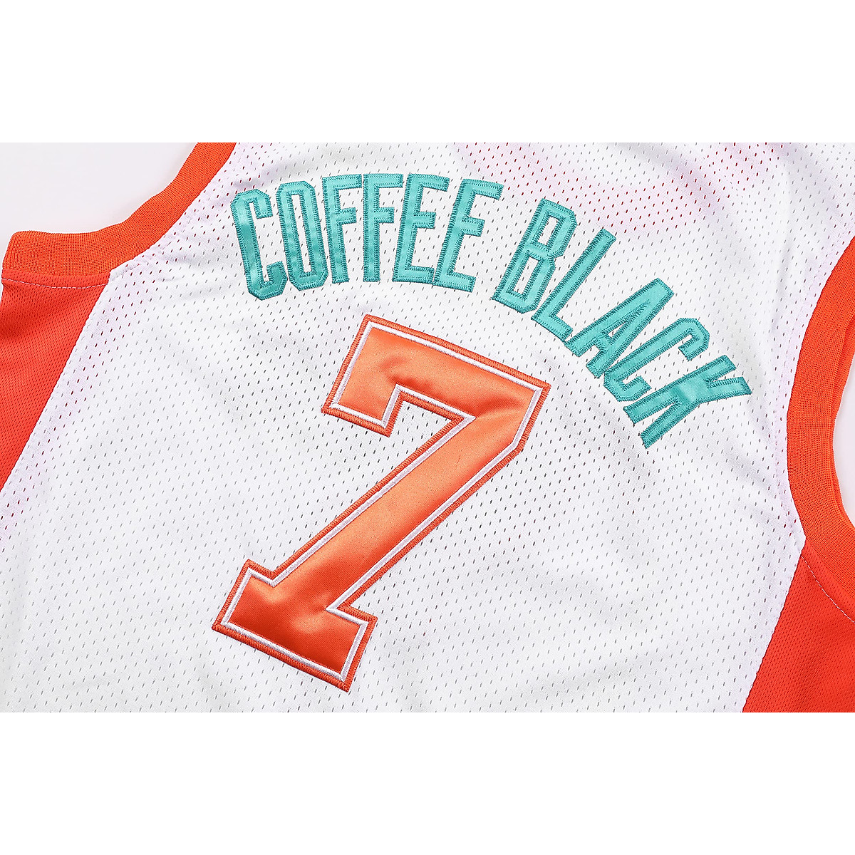 Flint Tropics Jackie Moon #33 Coffee Black #7 Semi Pro 90s Hip Hop Clothes for Party Men Basketball Jersey Green White (7 White, Large)