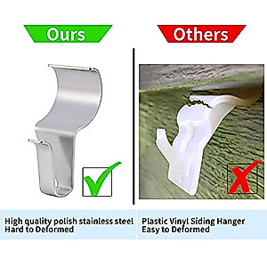 No-Hole Needed Vinyl Siding Hooks Hangers for Hanging 8 Pack, Heavy Duty Light Mailbox Planter Hanger 8 Pack