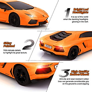 Officially Licensed Remote Control Cars Lamborghini Sport Racing Hobby Toy Car RC Car Model Vehicle Gift for Toddlers Boys and Girls (Red-2425, 1:24)