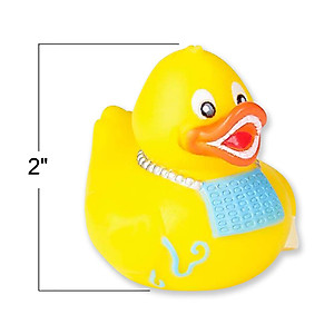 ArtCreativity 2 Inch Dental Rubber Duckies, Pack of 12, Cute Duck Bath Tub Pool Toys in Assorted Styles, Fun Decorations, Carnival Supplies, Party Favor, Dental Treasure Toys
