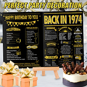 InstaDecor 50th Birthday Card Gifts for Women or Men, Happy and Funny 50 Year Old Birthday Greeting Card for Husband or Wife, Jumbo 8x10 Inch Print, Gold Laser