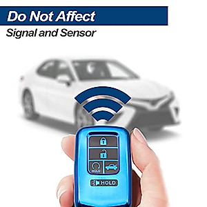 Fit for 2021 2020 Honda Accord Civic CR-V Insight Passport Pilot Smart 5 Buttons A2C81642600 TPU Key Fob Remote Cover Case Shell Glove Pouch Holder Protector Keyless Entry Sleeve Accessory, Blue