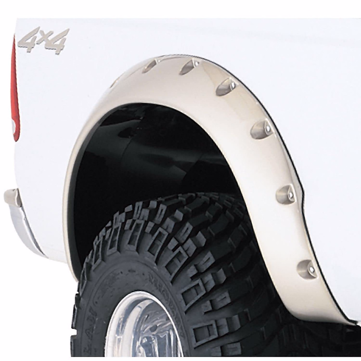 Bushwacker Cutout Pocket/Rivet Style Rear Fender Flares | 2-Piece Set, Black, Smooth Finish | 20044-02 | Fits 1999-2010 Ford F-250/F-350 Super Duty Styleside w/ 6.8' Bed (Excludes Dually)
