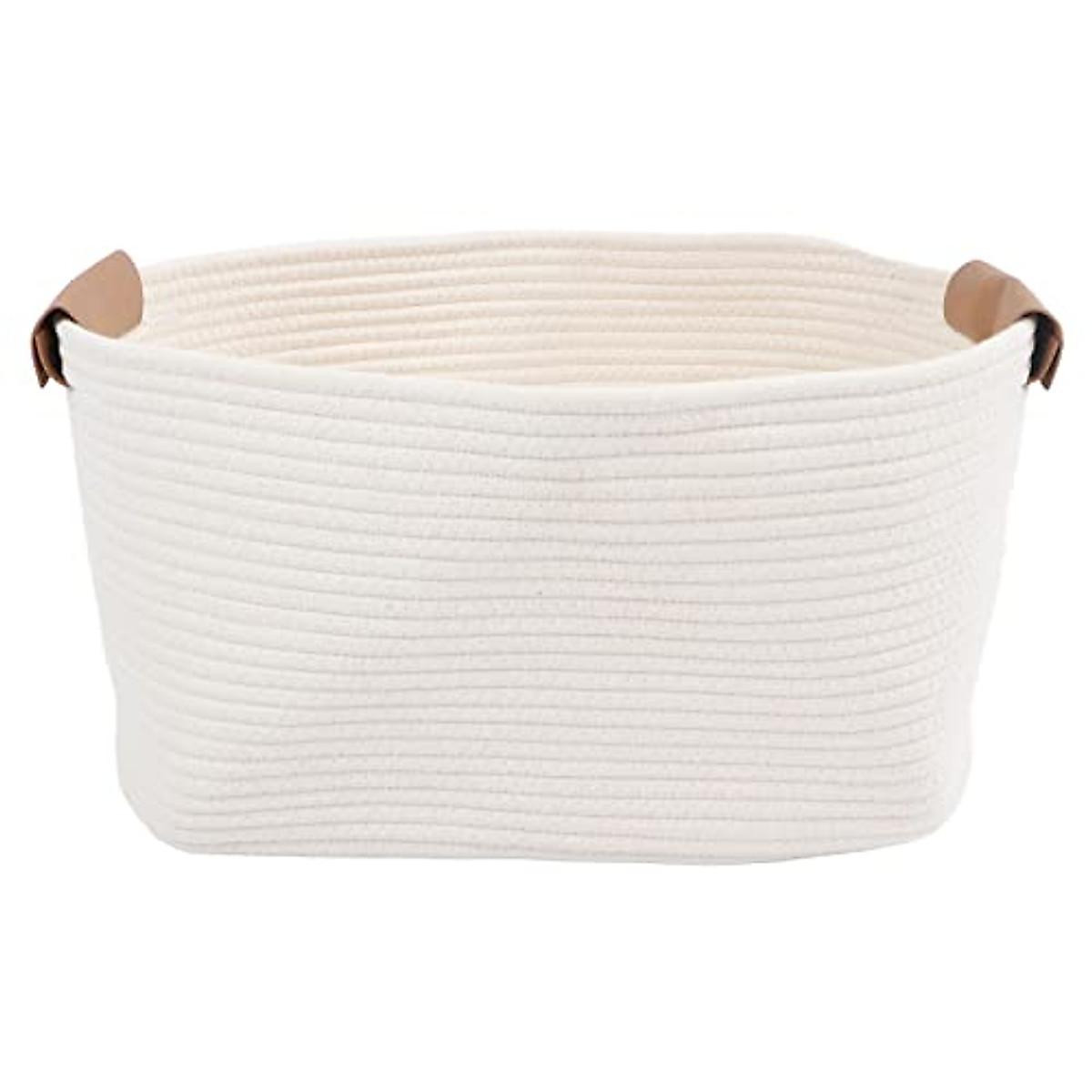 Cotton Rope Storage Basket, Woven Lightweight Rope Basket Large Capacity Flexible with Handle for Laundry (Type C)