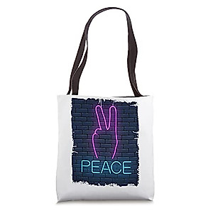 90s Peace Love Hand Sign Peace Tote Bag