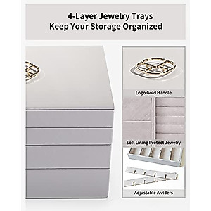 Vlando NEW Miller Jewelry Trays Stackable Showcase Display Drawer Organizer Storage- Multi-Purpose,Multiple Combinations, Large Capacity Multi-Layer Design and Fashion(Grey)