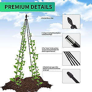 Lalahoni 2 Pack Garden Trellis for Climbing Plants Outdoor Indoor Pot | 67inch Tall Plants Trellis Support for Climbing Vines Vegetables Plants | Garden Obelisk Trellis, Lightweight, Black
