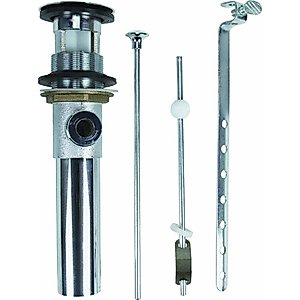 DANCO Universally Designed Lavatory Pop-Up Assembly with Overflow, Chrome, 1-1/4-Inch O.D. Drain Tee, 1-Pack (86780)