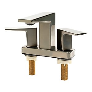 ALFI brand AB1020-BN Brushed Nickel Two-Handle 4'' Centerset Bathroom Faucet, 4.1" L x 9.9" W x 4.7" H