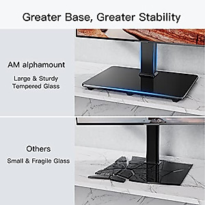 Universal TV Stand for 32-80 Inch LCD/LED/OLED TVs Tabletop TV Stand Base with VESA up to 600x400mm Height Adjustable TV Stand Mount Holds up to 99lbs with Tempered Glass- APTVS07