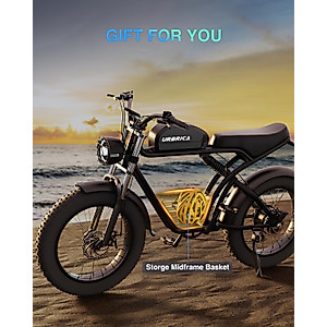 Urbrica Electric Bike for Adults, 1500W 30MPH,48V 20/23AH,Max 75Miles Electric Motorcycle 20" Fat Tire Dirt Bike, Shamano 7-Speed E-Bike Dual Shock Absorber UL2849 Certified