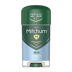 Mitchum Men Gel Antiperspirant Deodorant, Unscented, 2.25oz.