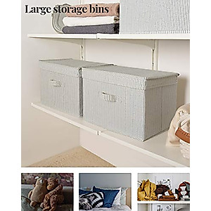 StorageWorks Set of 3 Kids Toy Chest, Storage Bin with Flip-Top Lids, Storage Bins for Clothes
