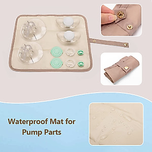 Luxja Wearable Breast Pump Bag (with a Breastmilk Cooler Bag, a Small Carrying Case and a Waterproof Mat), Pumping Bag Compatible with Momcozy and Elvie Breast Pump, Gray