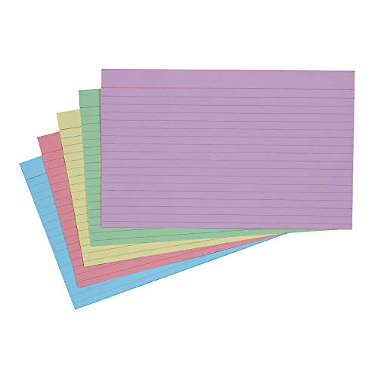 Amazon Basics Ruled Color Index Cards, 5" x 8", 300 Cards