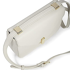 KATIE LOXTON Casey Womens Medium Vegan Leather Convertible Crossbody Top Handle Satchel Purse Off White