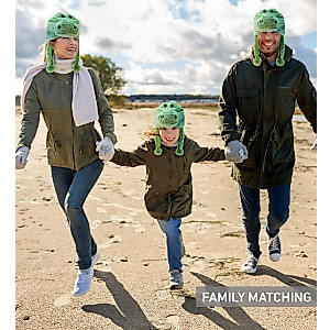 DolliBu Alligator Plush Hat - Soft Stuffed Animal Winter Hat, Novelty Alligator Hat with Cozy Fleece, Warm Fluffy Beanie, Funny Adults and Kids Hat with Ear Flaps For Halloween or Cosplay - One Size