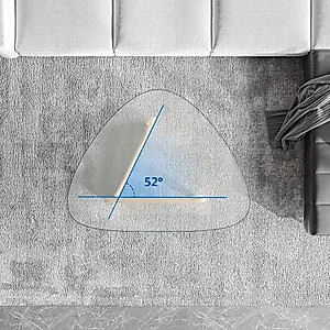 Rimdoc Noguchi Table Triangle Glass Coffee Table Vintage Glass End Table, Solid Wood Base & Triangle Clear Glass Top Modern End Table for Living Room, Patio, Study