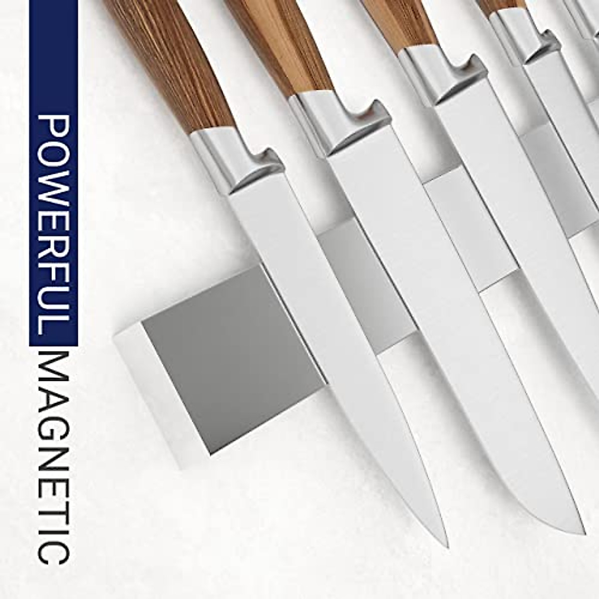 Efficient and Space-Saving Magnetic Knife Holder 16 Inch - Saving Magnetic Knife Strips - Effortlessly Organize Your Kitchen, Display Knives, and Free Up Counter Space (Metallic)