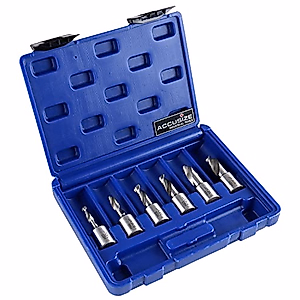 Accusize Industrial Tools 6pcs/Set H.S.S. Fully Ground Drill Set with 3/4" Weldon Shank, 1inch Cutting Depth, 0519-2501