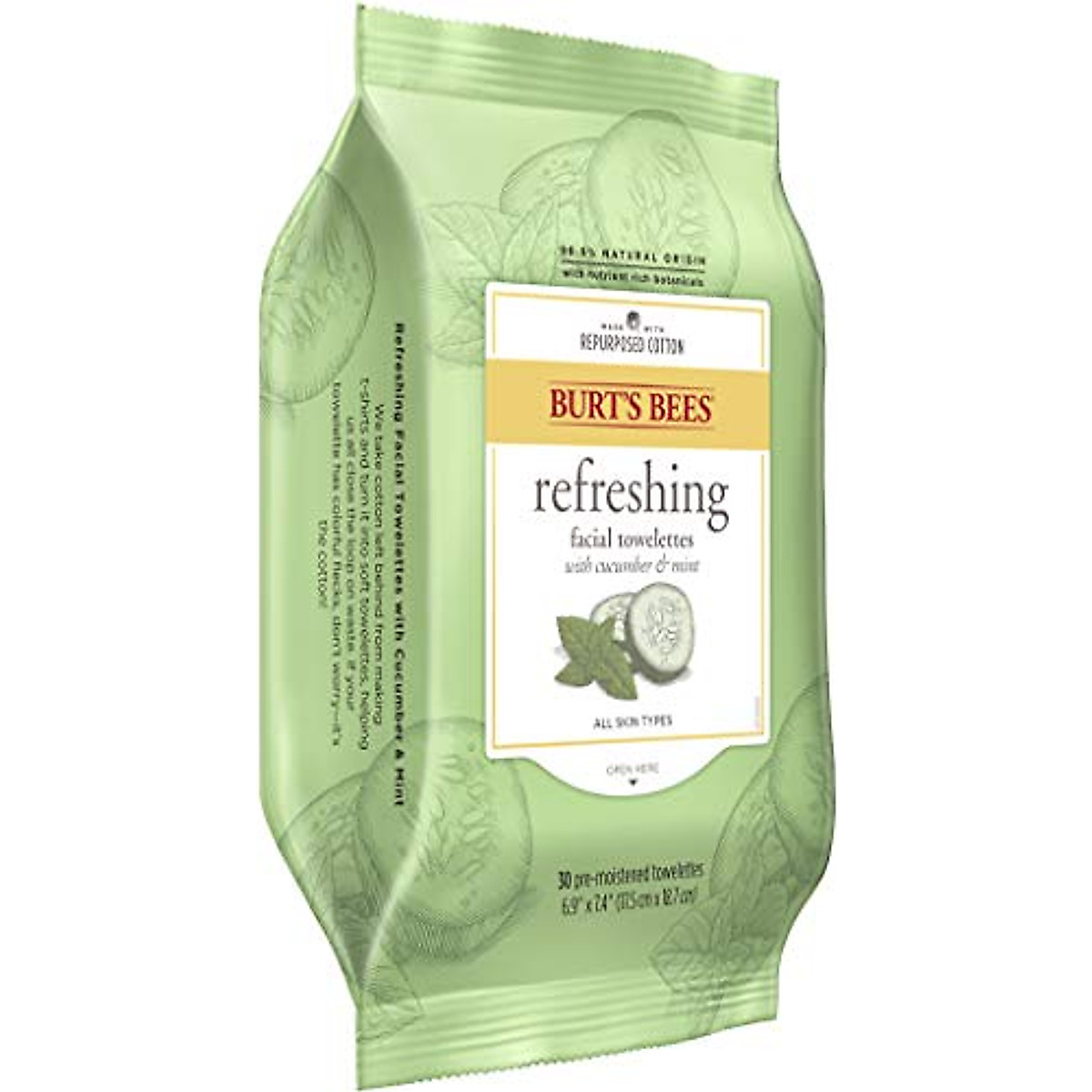 Burt's Bees Sensitive Facial Cleansing Towelettes with Cucumber and Mint - 30 Count