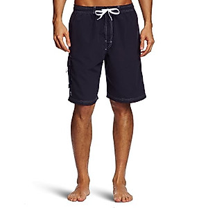 TYR Men's Solid Challenger Swim Shorts, Navy, Large