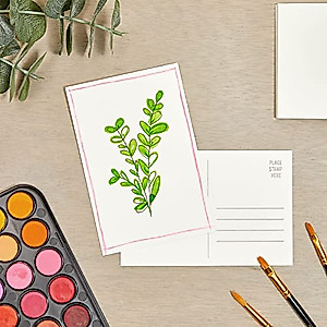 50 Pack Blank Postcards, Watercolor Paper Post Cards for DIY Thanksgiving, Christmas, Mailing, Painting (White, 4x6 In)