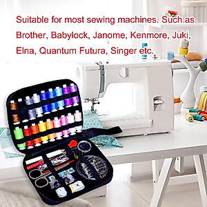 Sewing Kit with Case Portable Sewing Supplies for Home Traveler, Adults, Beginner, Emergency, Contains 18 Sewing Thread, Scissors, Needles, Measure etc