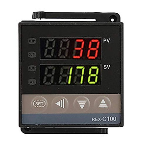 Maxmartt Digital LED Temperature Controller, 0-1300℃ Alarm PID Thermostat Kits, Temperature Controller + Solid State Relay + K Thermocouple