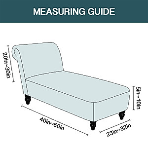 FantasDecor Chaise Lounge Velvet Luxury Covers for Living Room Indoor Stretch Slipcover for Chaise Lounge Ultra Soft Machine Washable, Grey