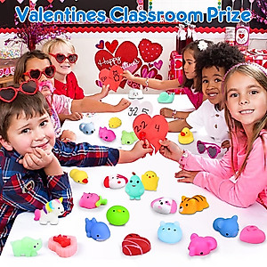 Mochi Squishy Toys FLY2SKY 28PCS Animal Mini Squishies Kawaii Party Favors for Kids Cat Unicorn Squishy Squeeze Stress Relief Toys Goodie Bags Novelty Toy Easter Gifts for Boys Girls Adults, Random