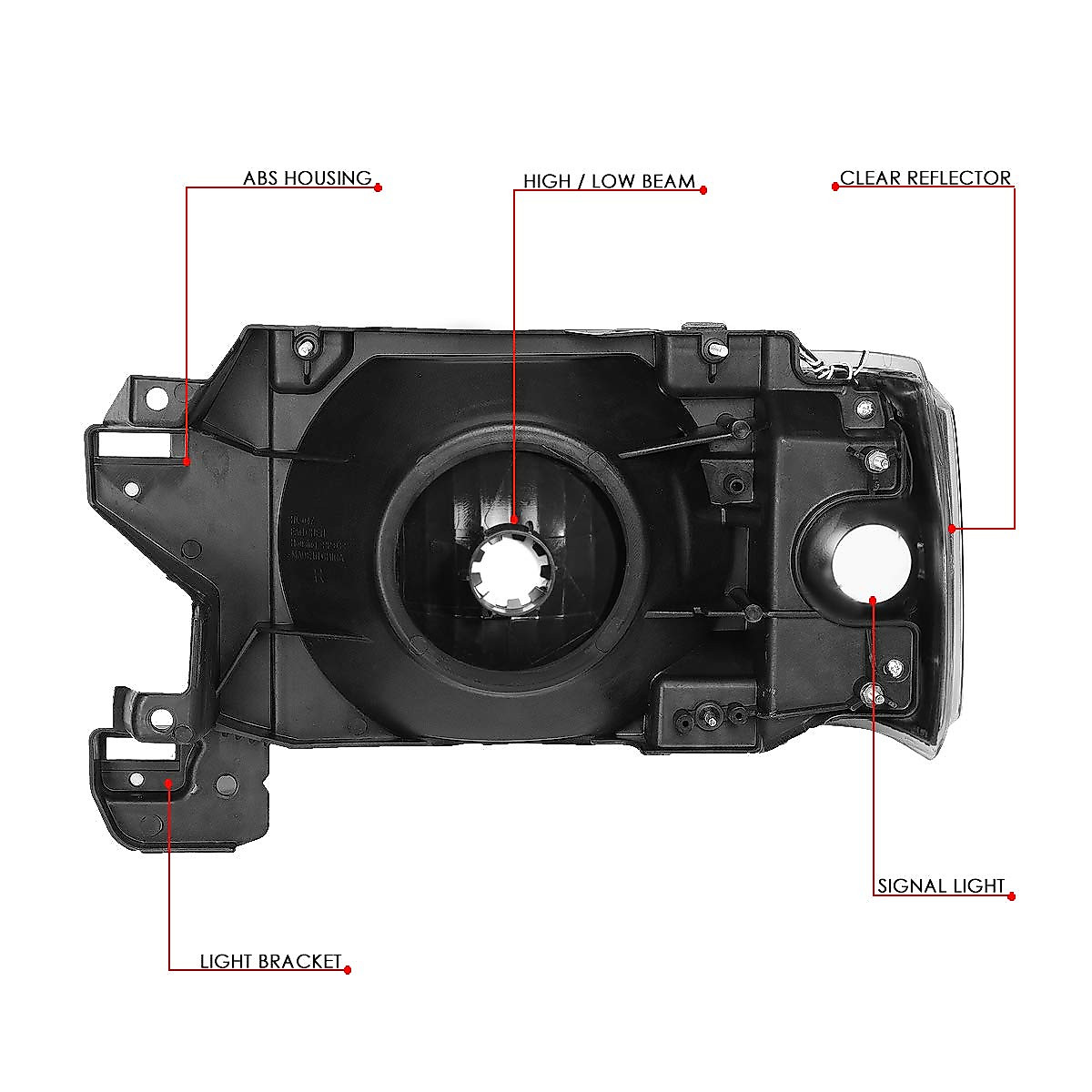 Auto Dynasty LED DRL Headlight Lamps Compatible with Ford F150 F250 F350 Bronco 87-91, Driver and Passenger Side, Black Housing Clear Corner