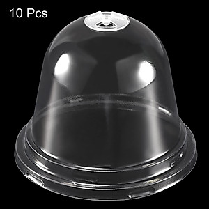 PATIKIL 4.1" Plant Humidity Dome, 10Pcs Round Plastic Garden Cloche Dome Plant Cover Reusable for Outdoor Frost Freeze Protection Mini Greenhouse, Clear 10.5cm