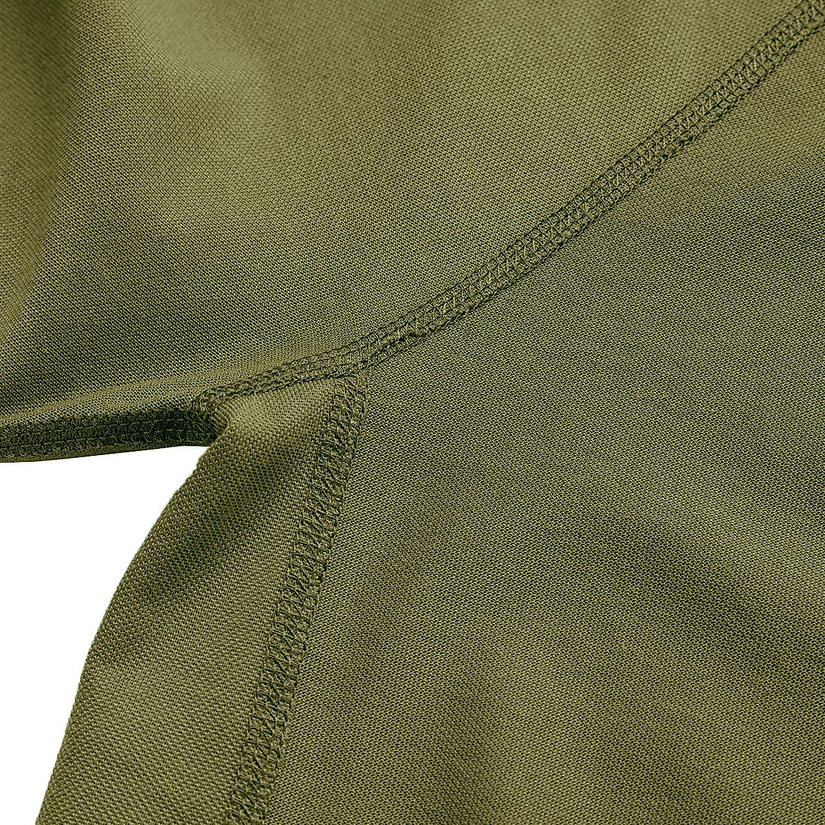 MOHEEN Men's Outdoor Sport Performance Polo Long Sleeve Shirt Tactical Top Tee Shirt(Army Green,4XL)