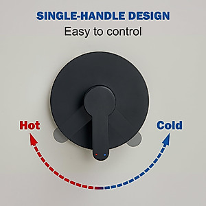 Holispa Tub Shower Faucet, Matte Black Shower Faucet Set with 8-Inch Rainfall Shower Head and Tub Spout, Shower Tub Faucet Set Complete (Included Shower Valve), Tub Shower Trim Kit, Matte Black