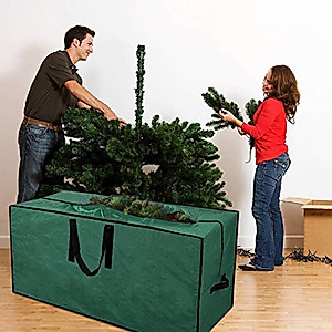 Primode Christmas Tree Storage Bag | Fits Up to 9 Ft. Tall Disassembled Tree I 65"x15"x30" Holiday Tree Storage Case | Protective Zippered Artificial Xmas Tree Bag (9ft, Green)