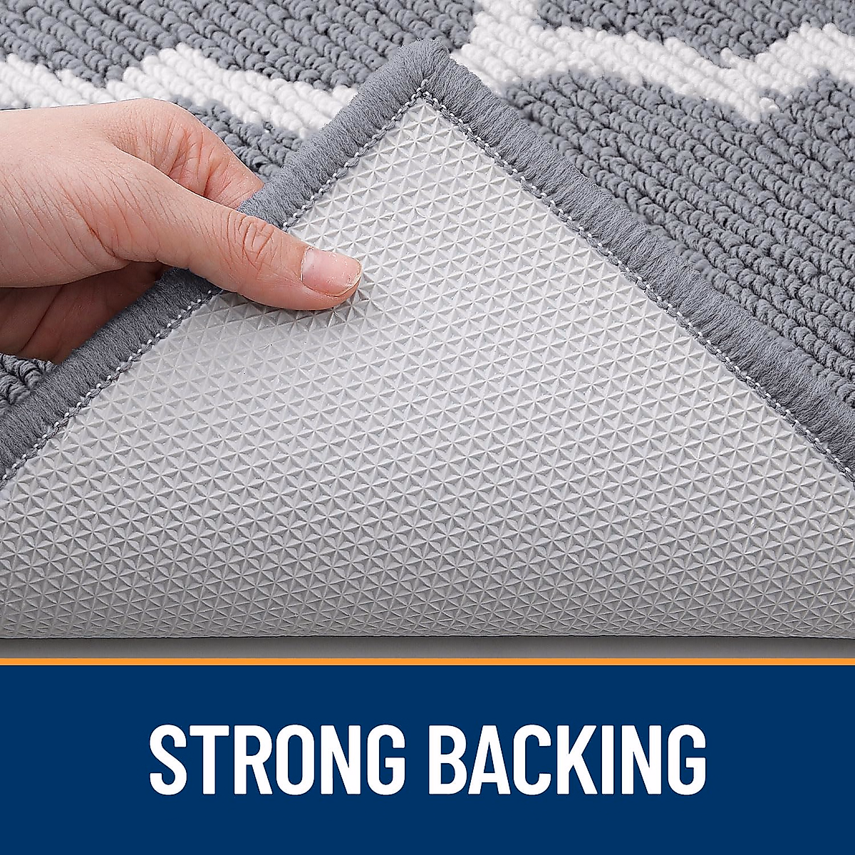 OLANLY Indoor Door Mat, 30x17, Non-Slip Absorbent Resist Dirt Entrance Mat, Washable Low-Profile Inside Floor Mat Doormats for Entryway, Grey